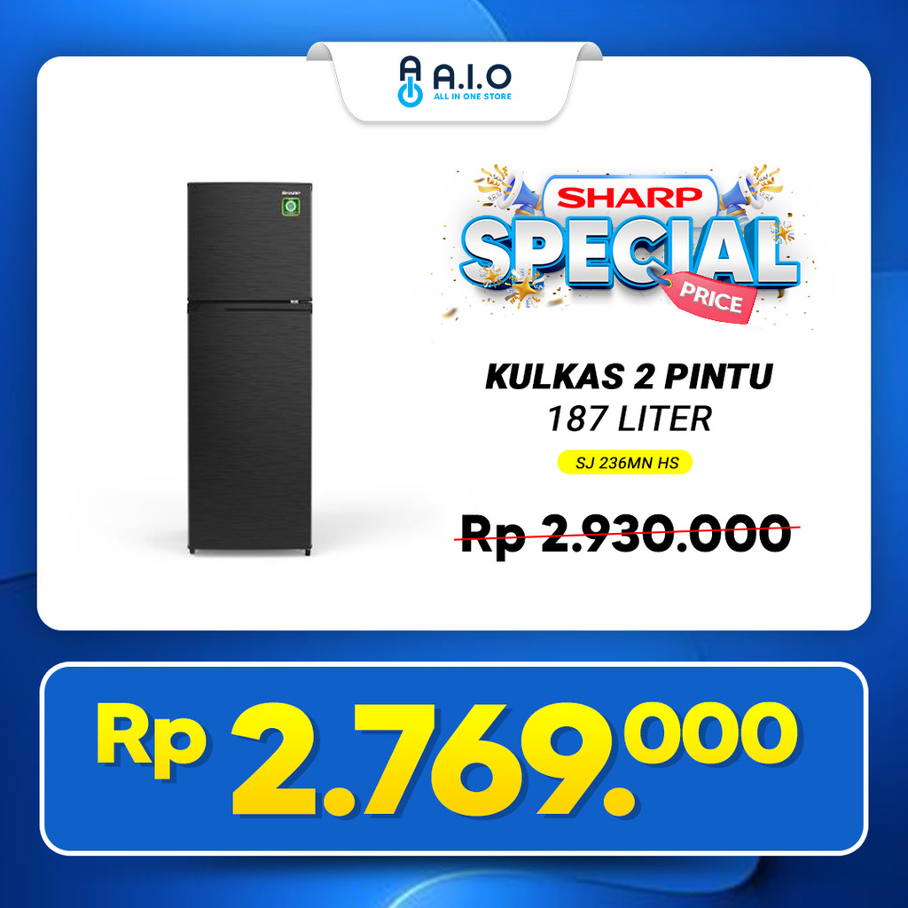Jual SHARP SPECIAL PRICE - KULKAS 2 PINTU 187 L - SJ 236MN HS | Shopee Indonesia