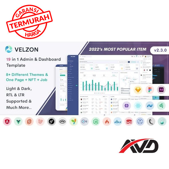 Jual Velzon - Admin & Dashboard Template | Shopee Indonesia