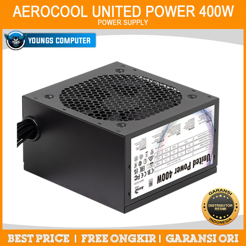 Jual PSU AEROCOOL UNITED POWER 400W 80+ White | Power Supply 400 Watt ...