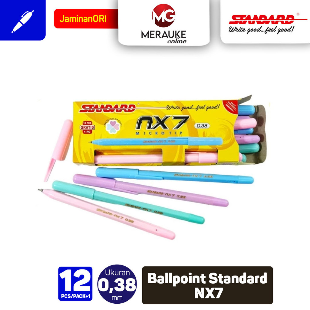 Jual Ballpoint STANDARD NX 7 0.38 - Hitam 12 Pcs | Shopee Indonesia