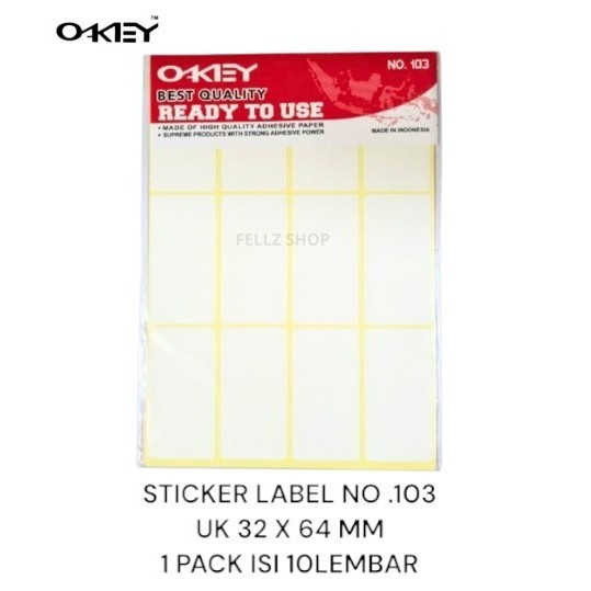 Jual RGT - Stiker Label Polos Putih Undangan 103 121 99 112 Sticker ...