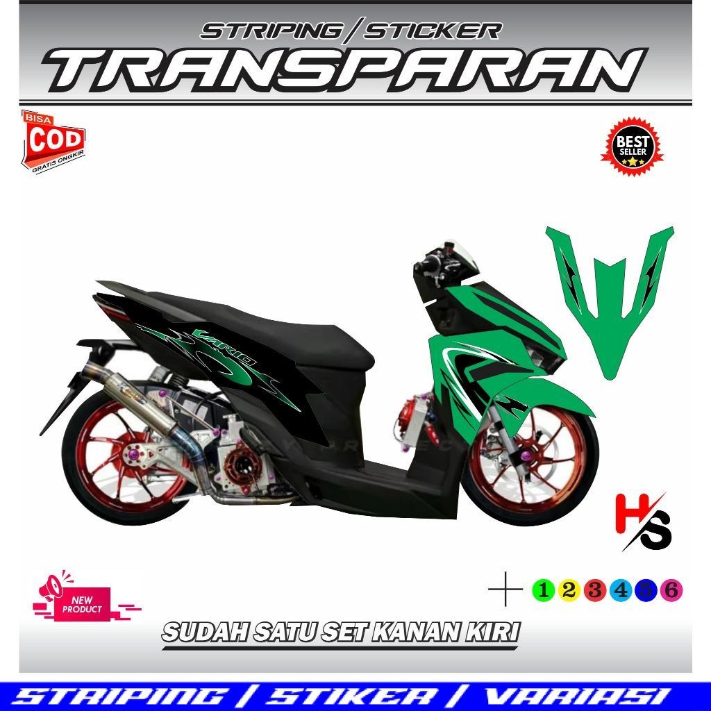 Jual STIKER STRIPING VARIASI MOTOR HONDA VARIO NEW GEN 2 2024/2025 ...