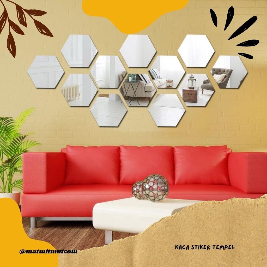 Jual Stiker Dinding Kaca Anti Pecah/Kaca Dinding Tempel Hexagonal dan ...