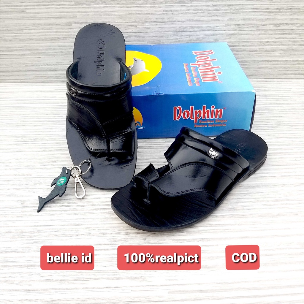 Jual (COD)sandal pria dolphin kulit asli classic series | Shopee Indonesia