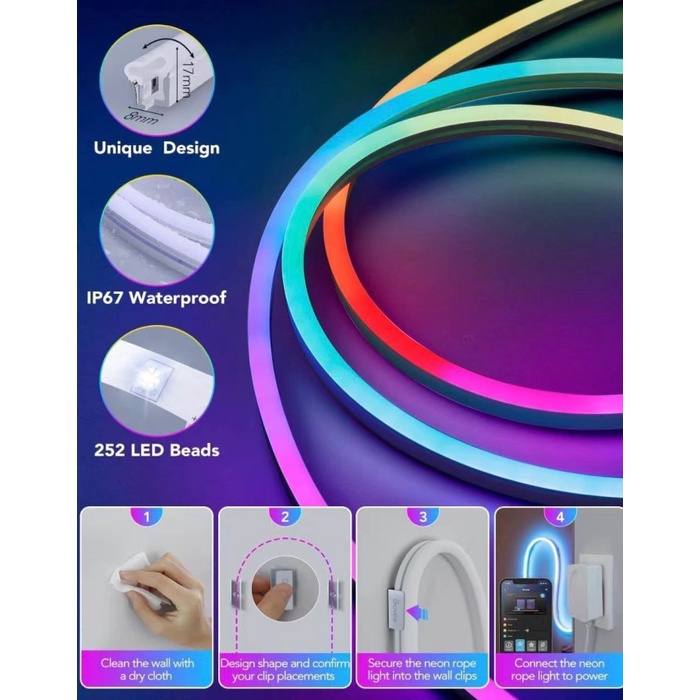 Jual Lampu Dekorasi / Lampu Hias Dinding LED Strip Neon Light FRGB ...