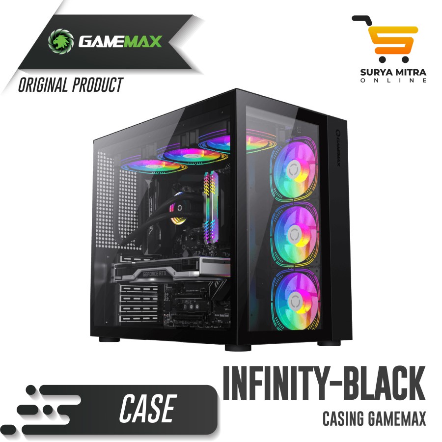 Jual Casing GameMax Infinity Black ATX PC Case | Shopee Indonesia