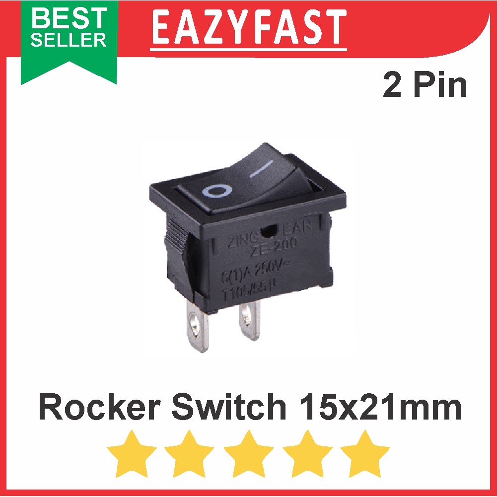 Jual Saklar kotak Power 21mm x 15mm Rocker Switch 2 kaki pin | Shopee ...