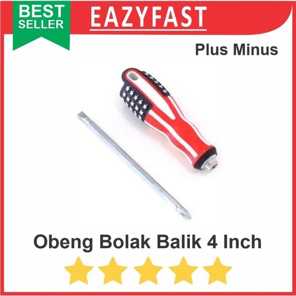 Jual Obeng Bolak Bulak Balik Plus Minus Min Besar 4 Inch 4- 2 Way ...