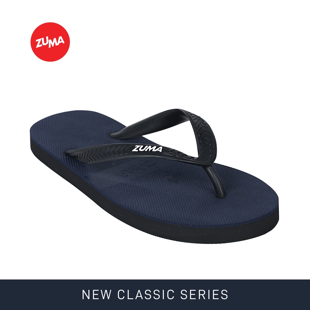 Jual Zuma Men Classic 23 Navy Black, Sandal Jepit Pria Karet Polos ...