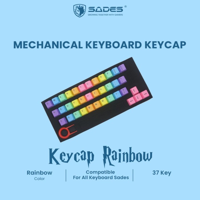 Jual KeyCap SADES Mechanical Rainbow 37Key for Keyboard Mechanical ...