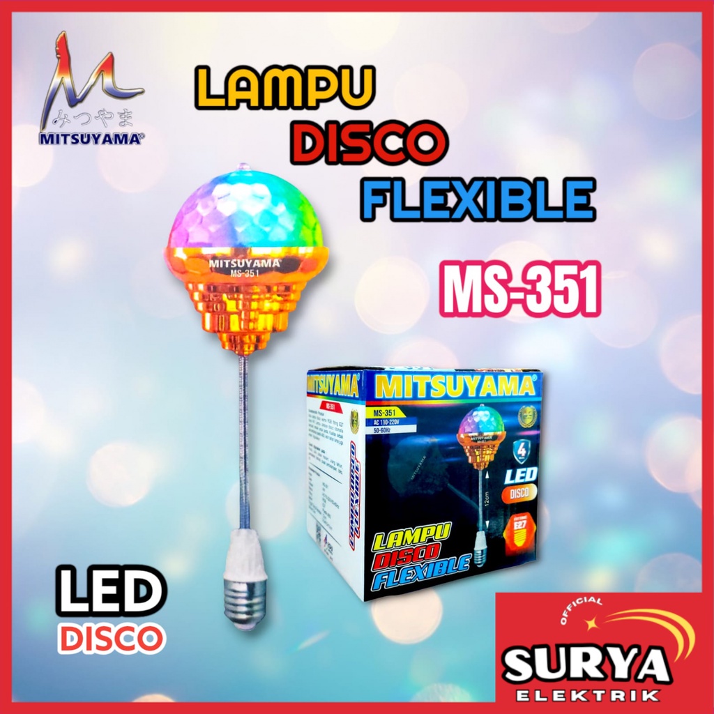 Jual Lampu Disco LED RGB Flexible Mitsuyama MS-351 / MS-354 Pesta Warna Warni E27 | Shopee Indonesia