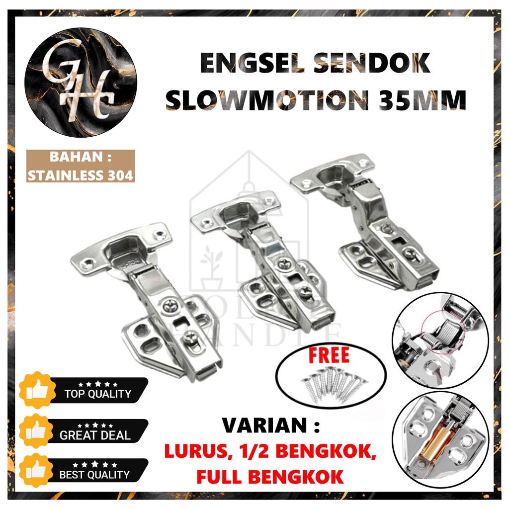 Jual Engsel Sendok Slow Motion Soft Close Hidrolik 35mm Engsel Lemari ...