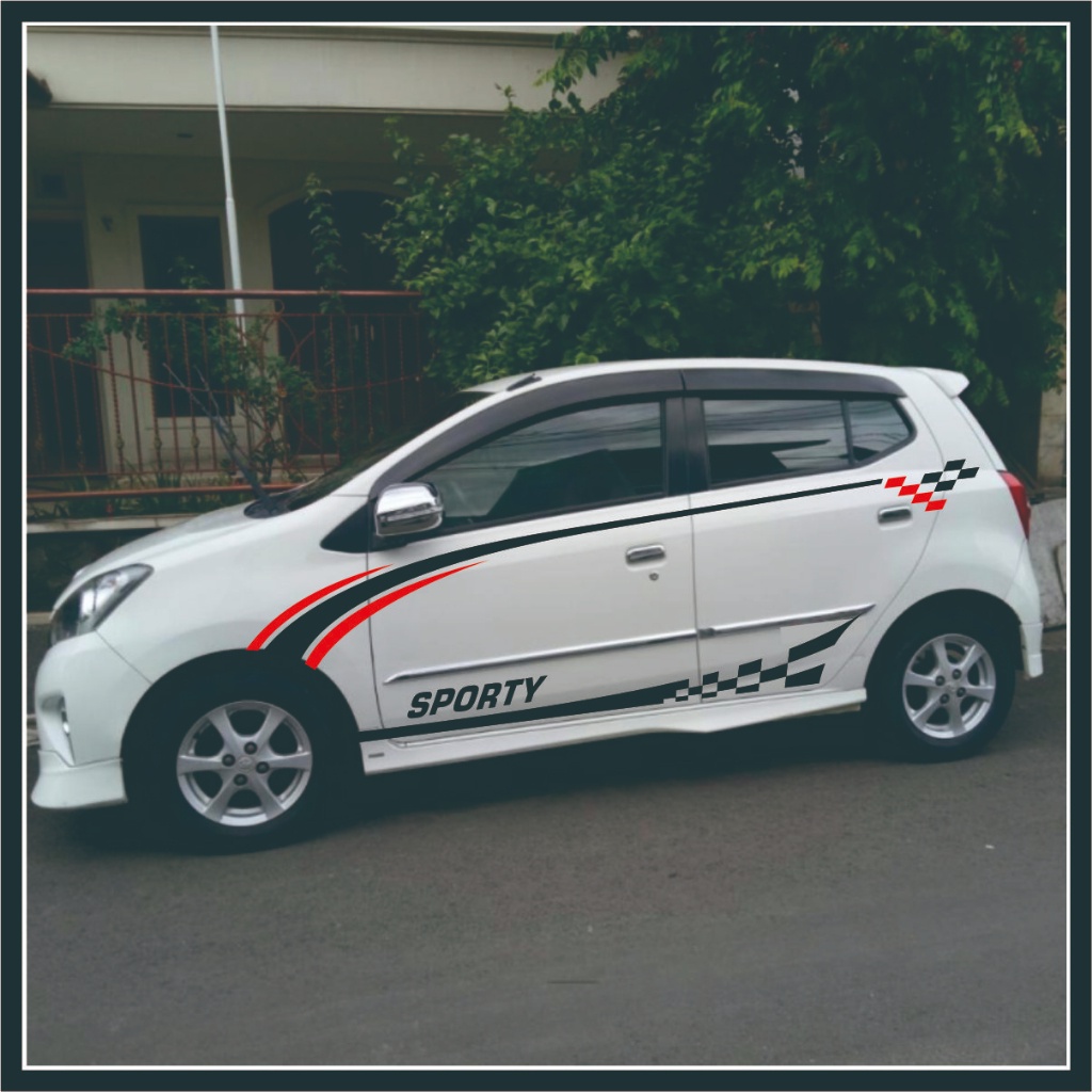 Jual Stiker Mobil Agya Cutting Variasi Aksesoris lis Ayla Body Samping ...