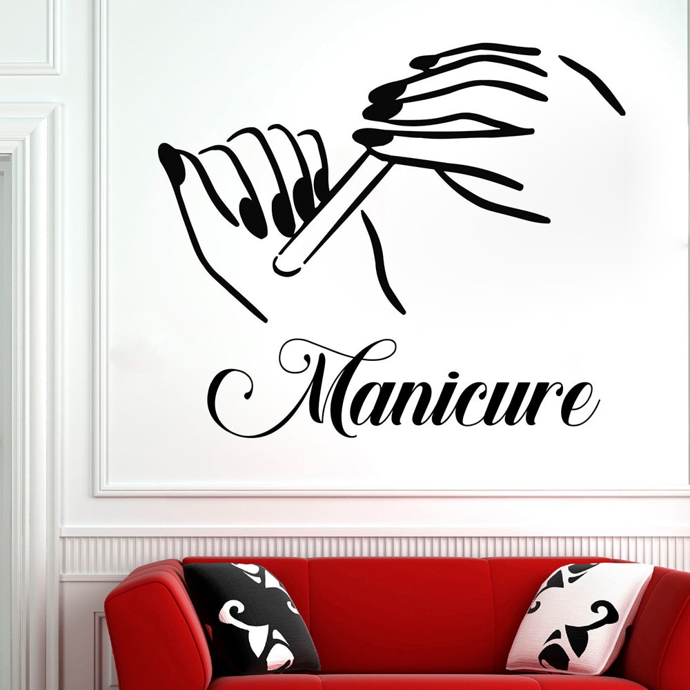 Jual sticker Nail Salon Wall Decal Manicure Pedicure Nail Bar Nail ...
