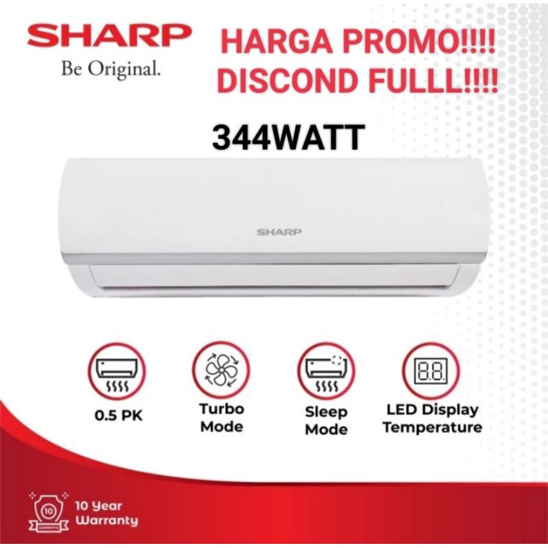 Jual AC SHARP AH-A5ZCY 1/2PK FREON R32 free pasang+instalasi | Shopee ...