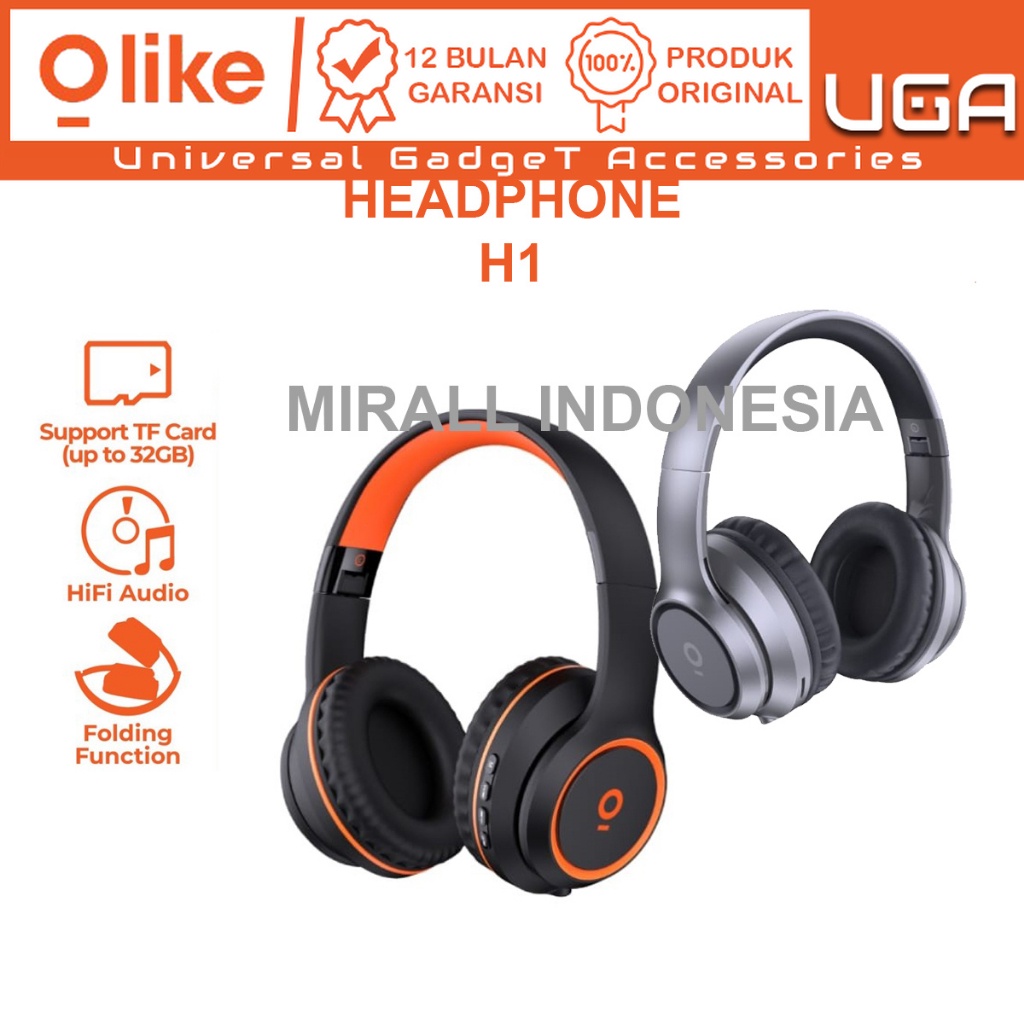 Jual OLIKE H1 Headphone Gaming Wireless Headset On-ear With Mic ...