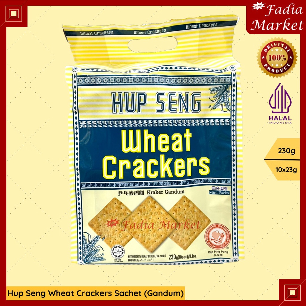 Jual Hup Seng Wheat Crackers Kraker Biscuit Gandum Cap Ping Pong ...