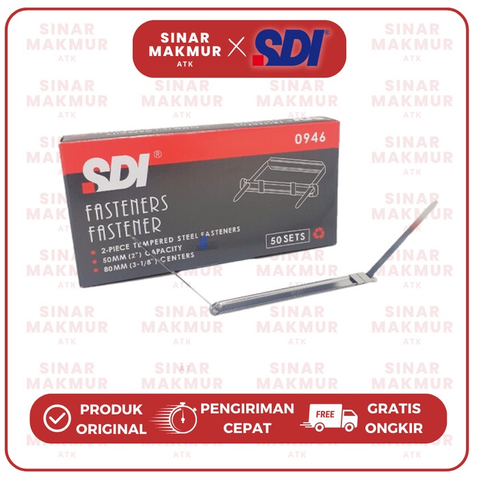 Jual Metal Paper Fastener/Penjepit Kertas/Acco Besi 0946 SDI (Pak ...