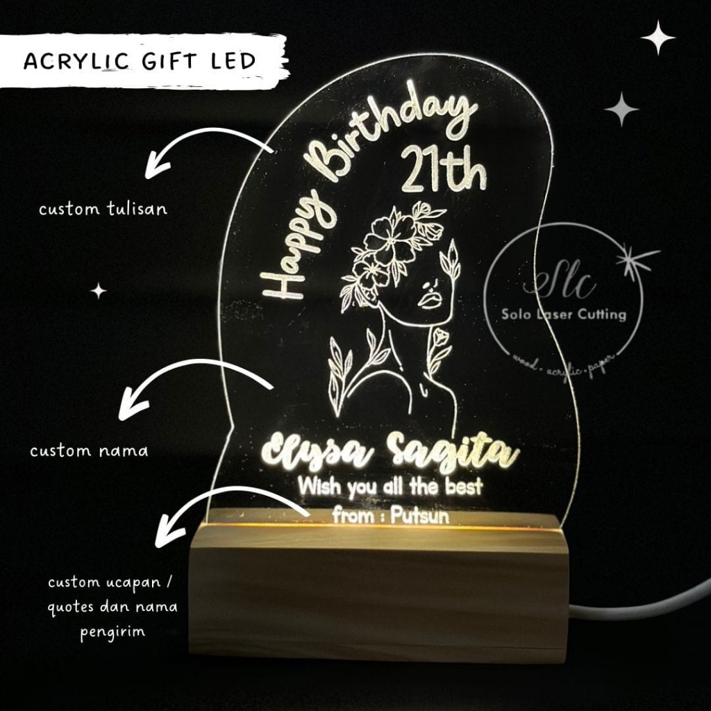 Jual READY GIFT AKRILIK LED CUSTOM A6 - Kado Wisuda Handmade-GIFT-ULANG ...