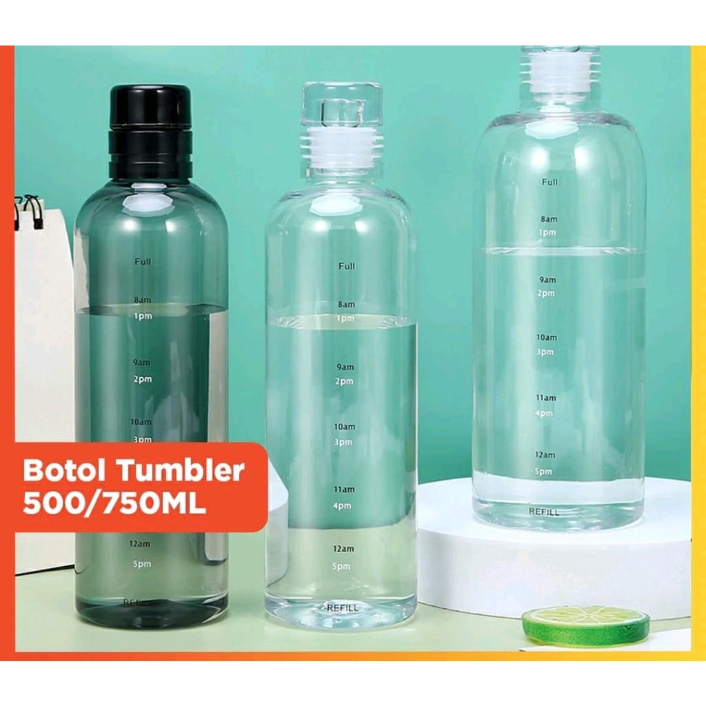 Jual Botol minum 500ml & 750ml / botol transparan / botol olahraga ...