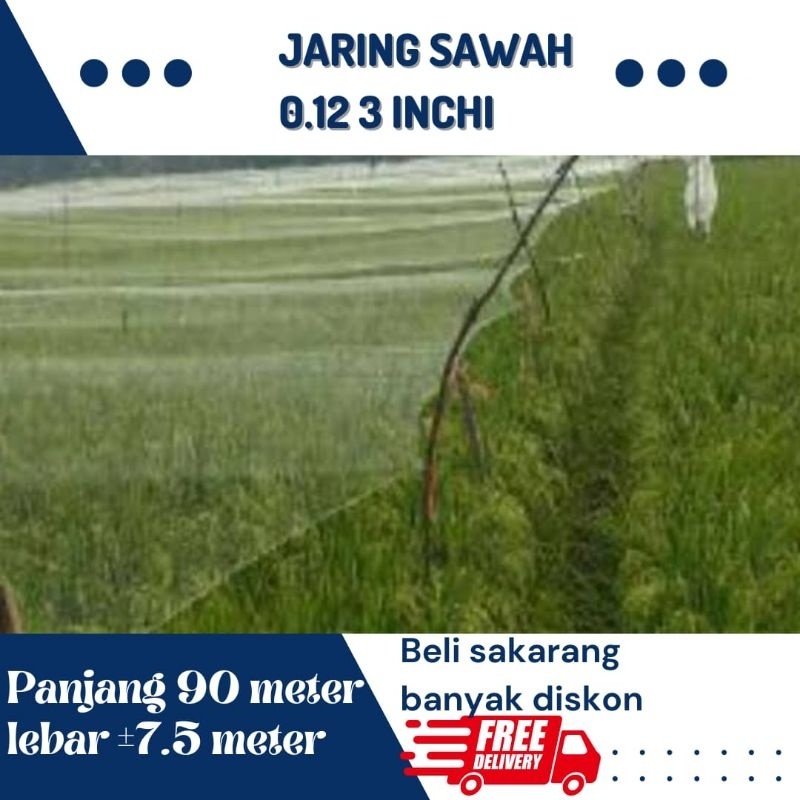 Jual jaring sawah jaring burung sawah jaring padi panjang 90 meter ...