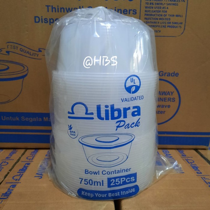 Jual Thinwall Bowl 750ml Libra Wadah Plastik Bulat isi 25 pcs | Shopee ...