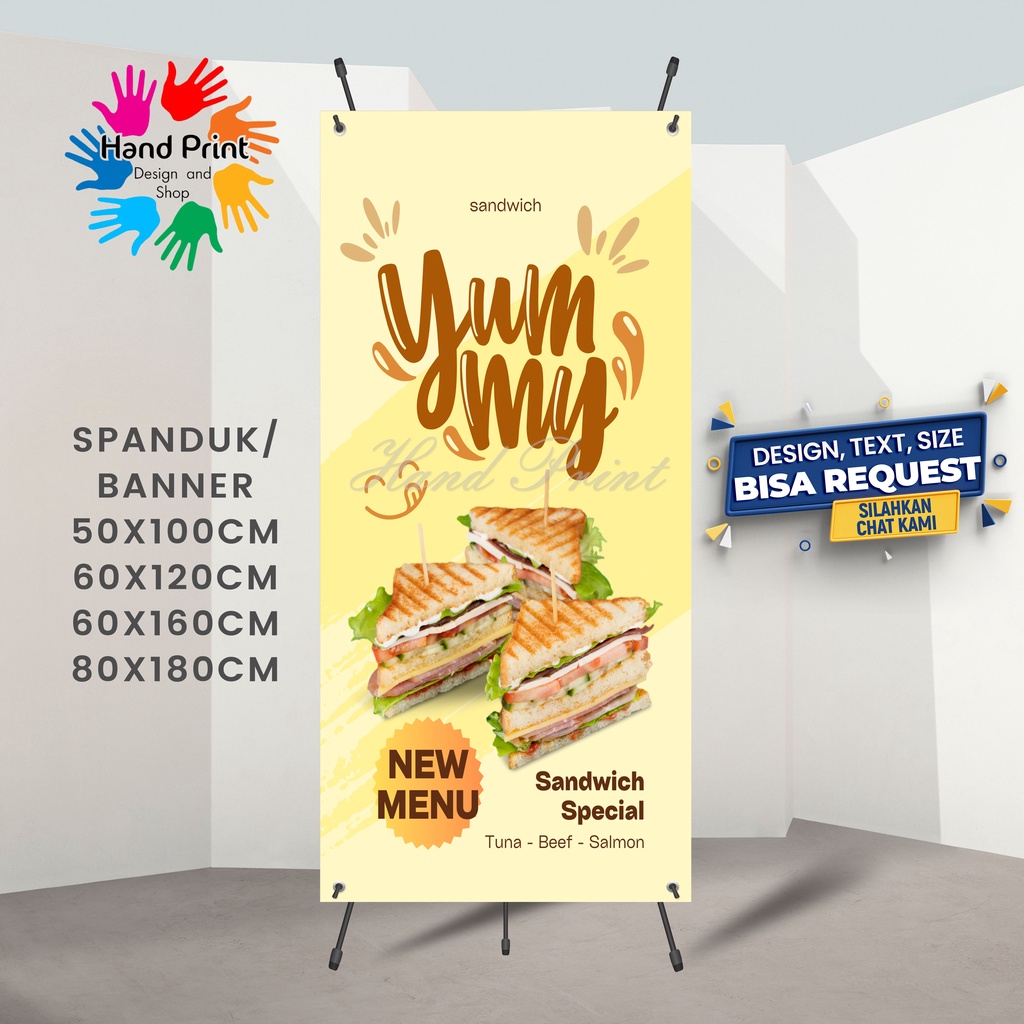 Jual Spanduk Banner MMT Sandwich Ayam Roti Bakar Buat Promosi Makanan ...