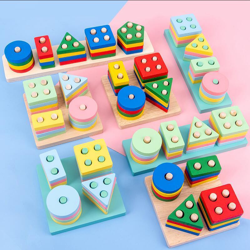 Jual KEDAIBUTIK (PZZ03) Geometric Shape Stack Board | Papan Susun ...