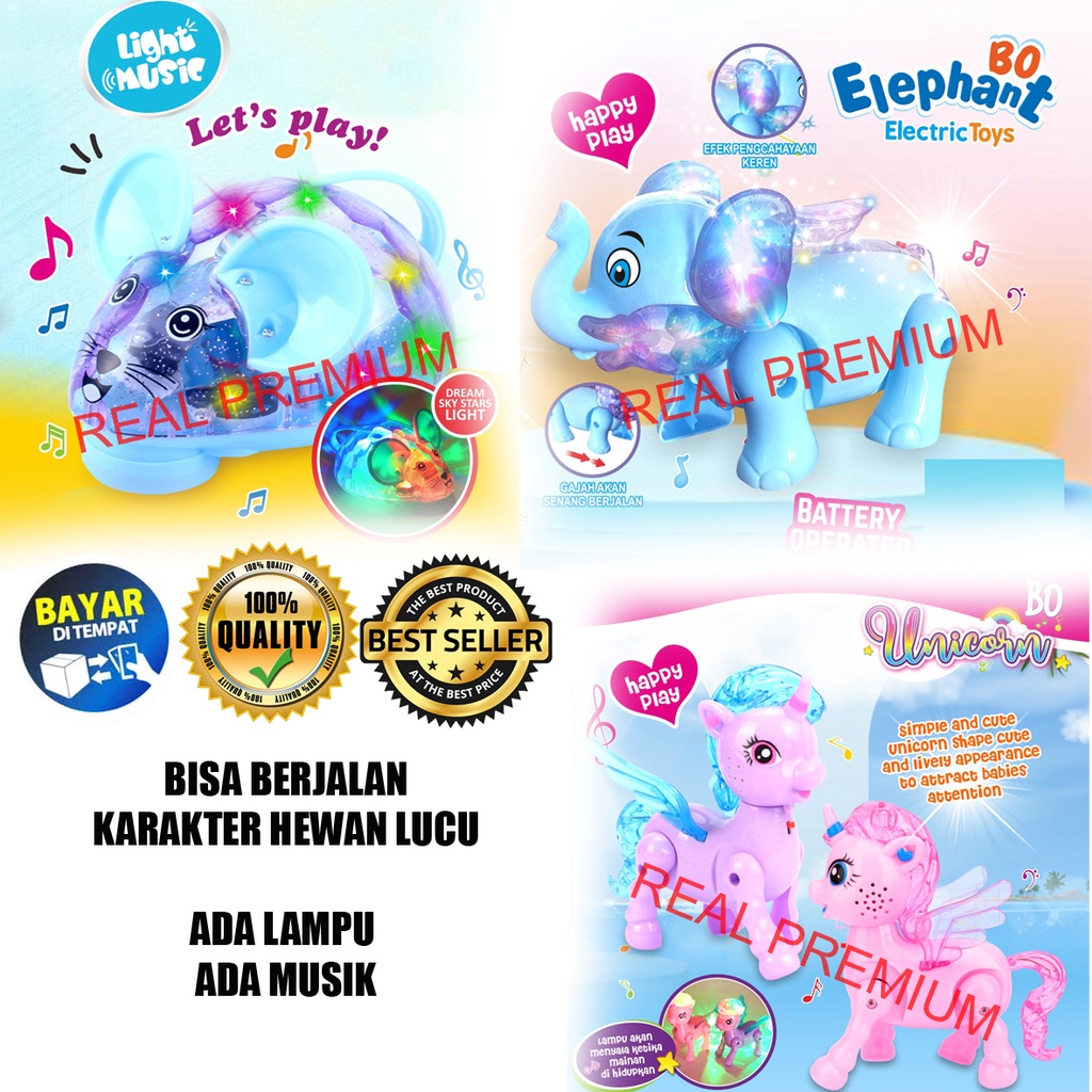 Jual MAINAN LUCU HEWAN BISA BERJALAN ADA LAMPU DAN MUSIK BUMP AND GO ...