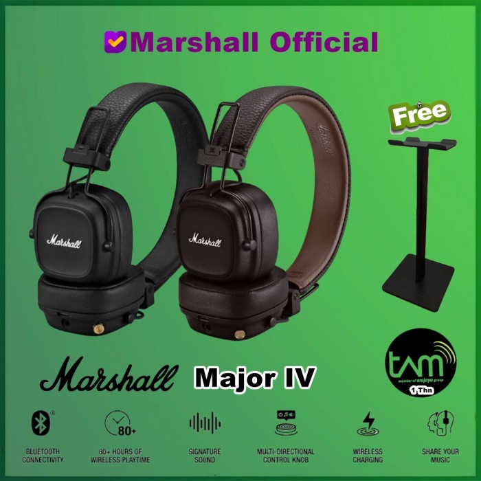 Jual Marshall Major IV Bluetooth Headphone Headset Major 4 - Hitam ...
