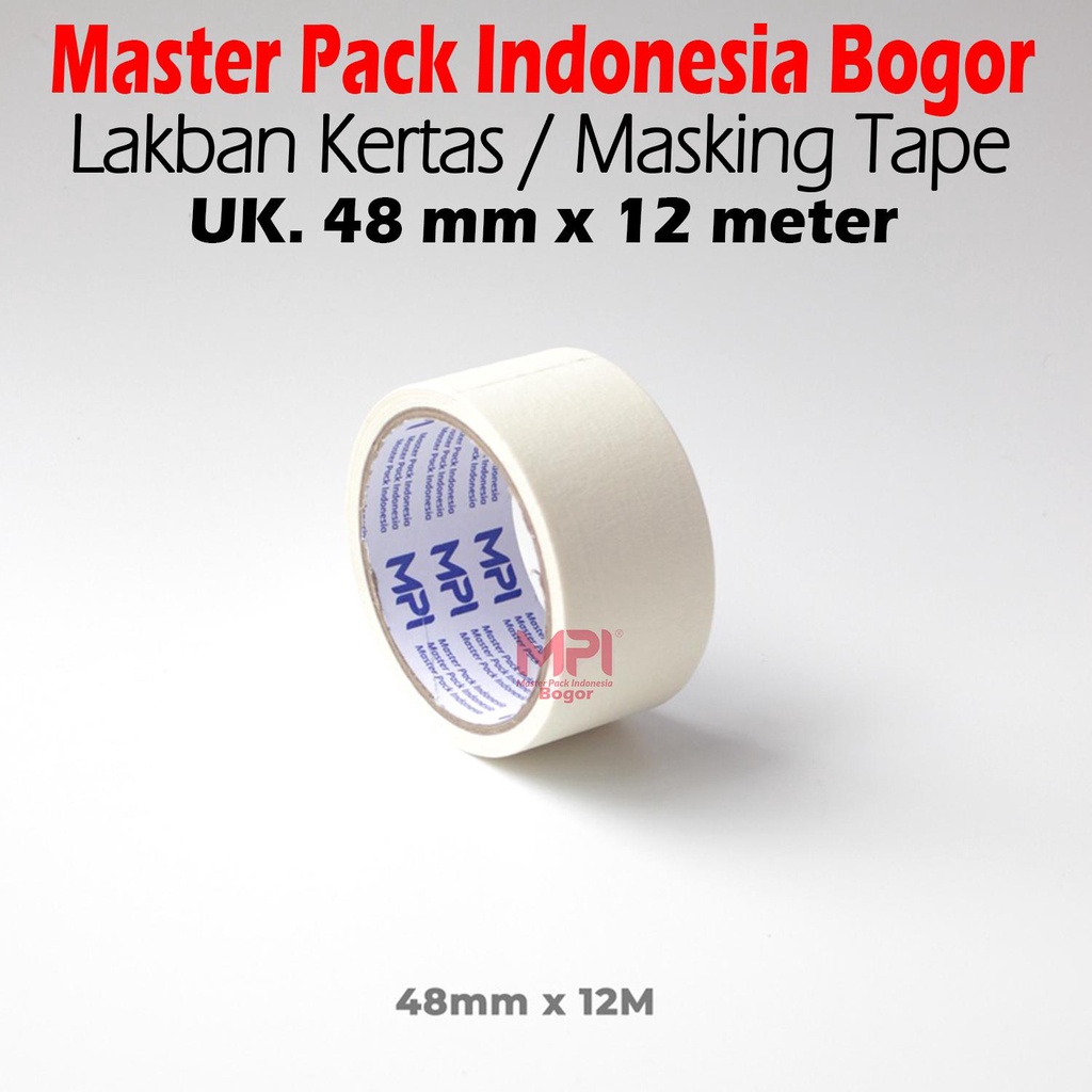 Jual Masking Tape 48mm x 12 Meter - Lakban Kertas 48mm x 12m - Master ...