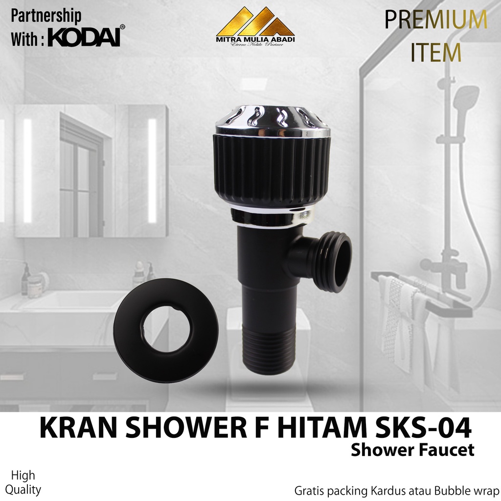 Jual Stop Kran Shower Single I Kran Shower Single Model "F" Hitam Sks ...