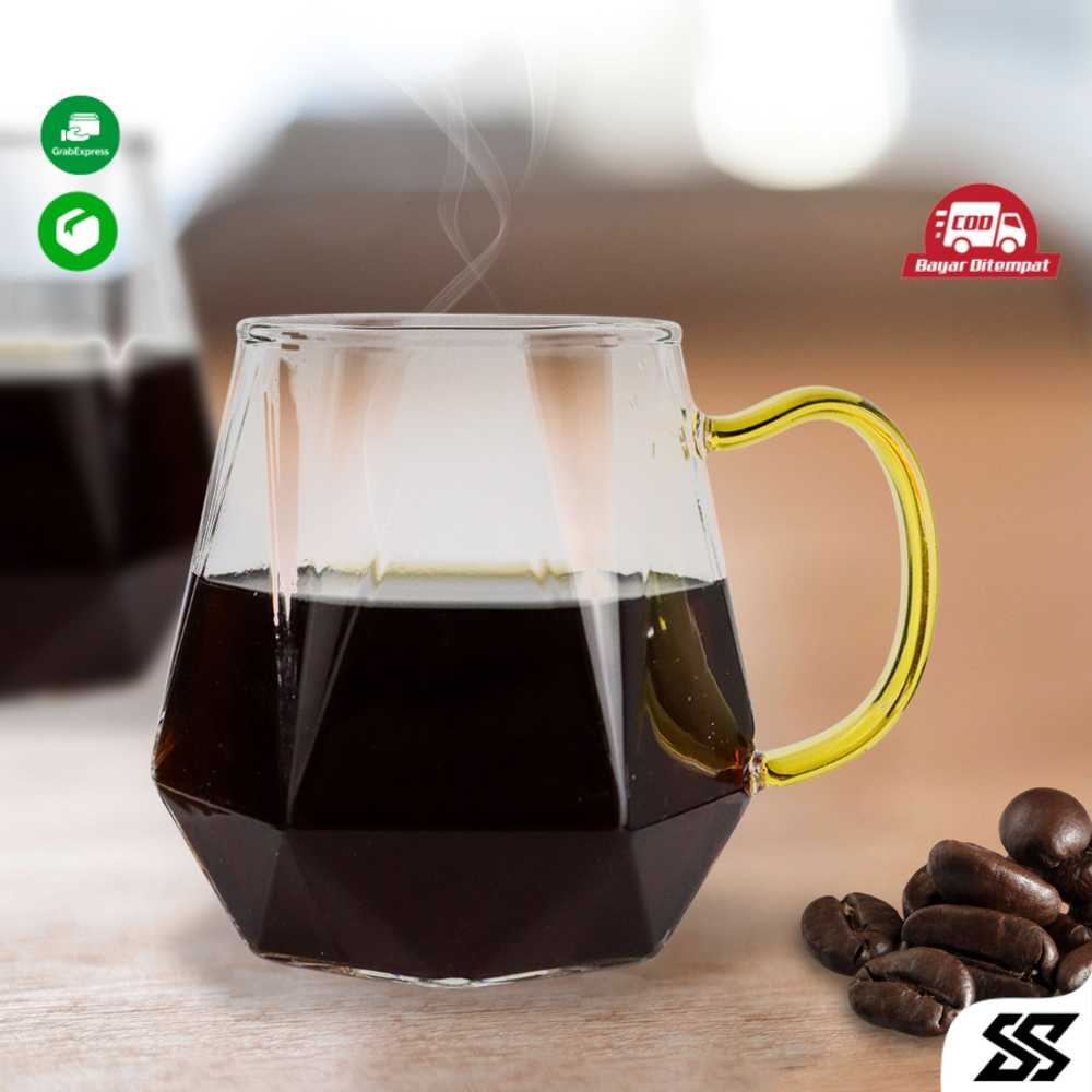 Jual Gelas Kopi Kaca Aesthetic Tahan Panas 320ml | Shopee Indonesia