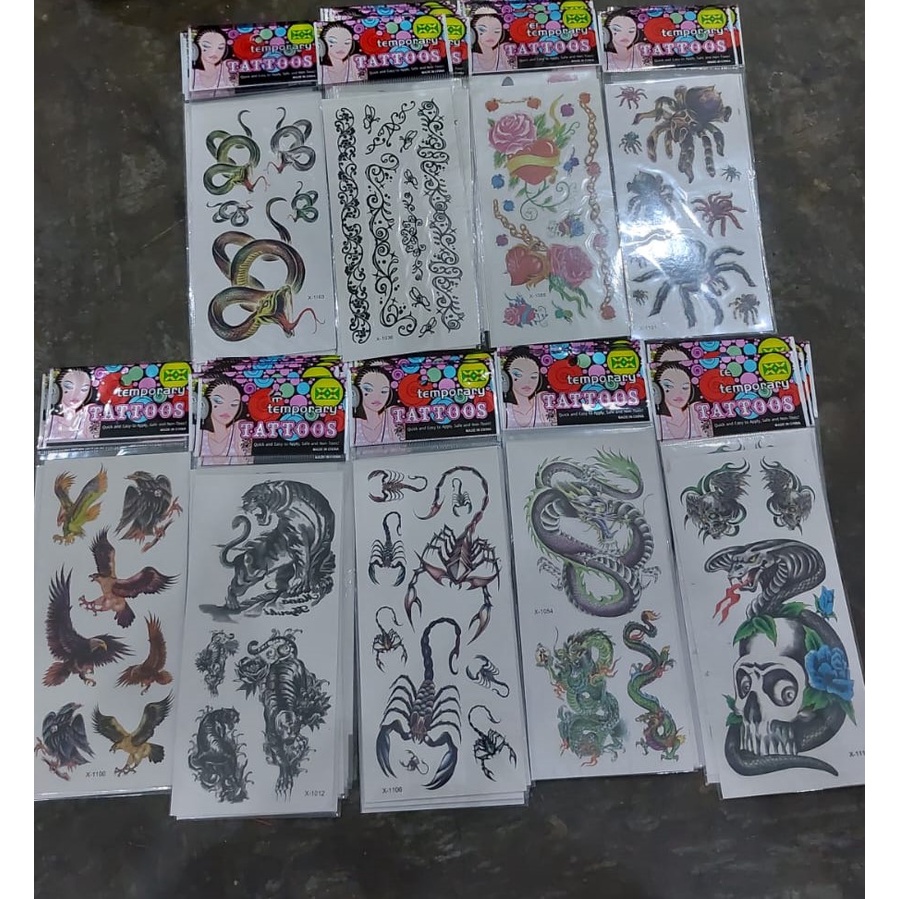 Jual TATO TIDAK PERMANEN / TATO MAINAN / TATO STIKER TEMPEL ( 8 X 17 CM ...