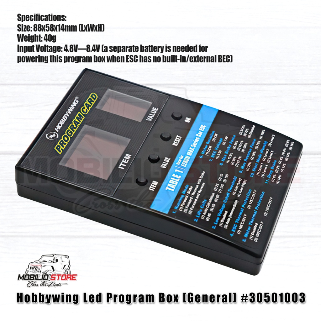Jual Hobbywing Led Progam Card Box General #30501003 for Hobbywing ESC ...