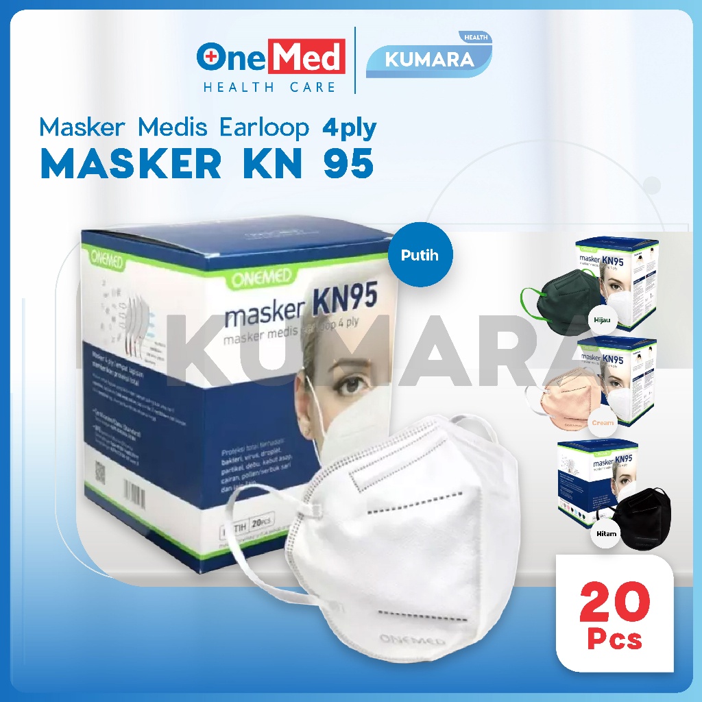 Jual ONEMED - Masker KN95 4Ply Earloop / Masker Respirator KN95 isi 20's | Shopee Indonesia