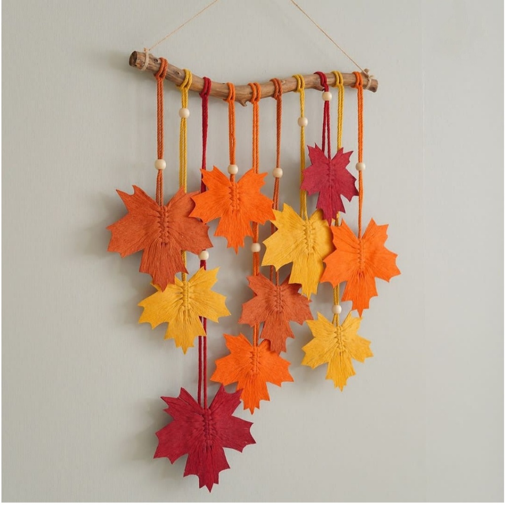 Jual PREMIUM MACRAME Daun momiji (daun khas jepang) macrame hiasan ...