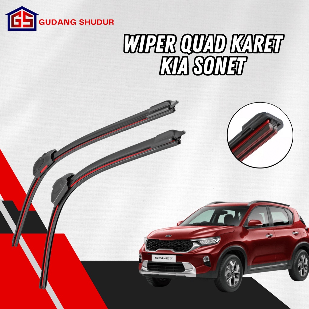 Jual Wiper Quad Blade Kia Sonet Frameless 4 Lapis Karet Blade Universal ...