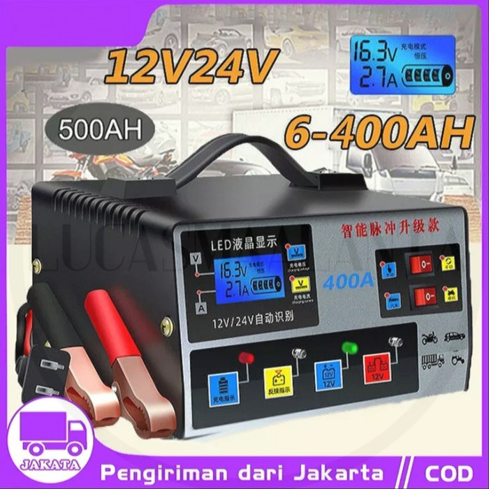 Jual Charger Accu Otomatis Smart Auto Intelligent Repair 12V 24V 400W ...