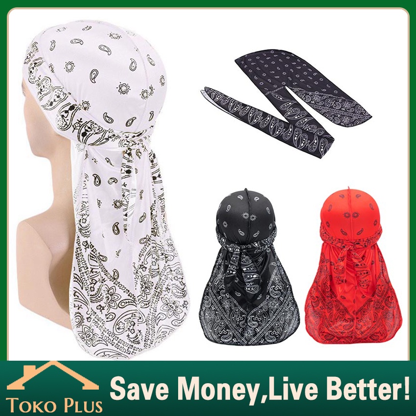 Jual Durag Ikat Kepala Bandana Ekor Panjang Hip Hop Du-Rag Bajak Laut Breathable Durag Ikat ...
