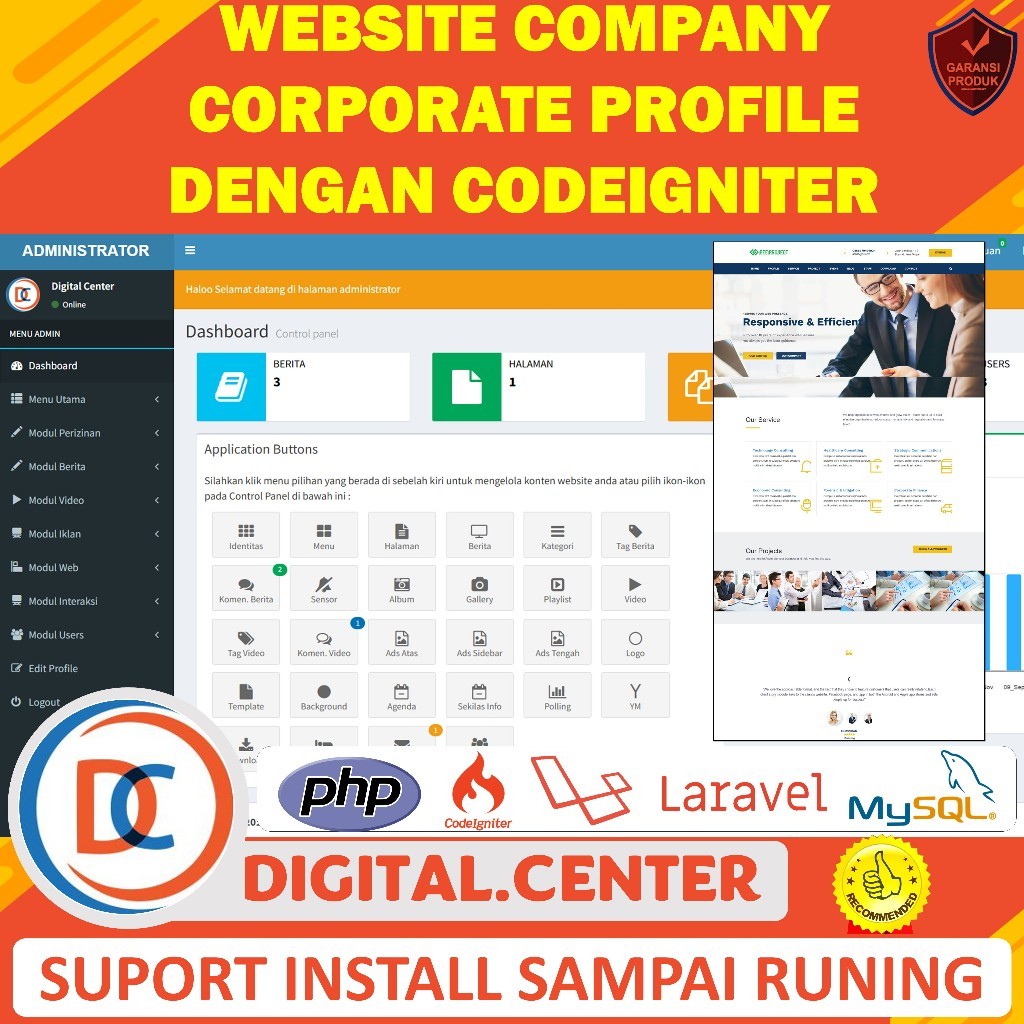 Jual Website Company / Corporate Profile dengan Codeigniter | Shopee Indonesia