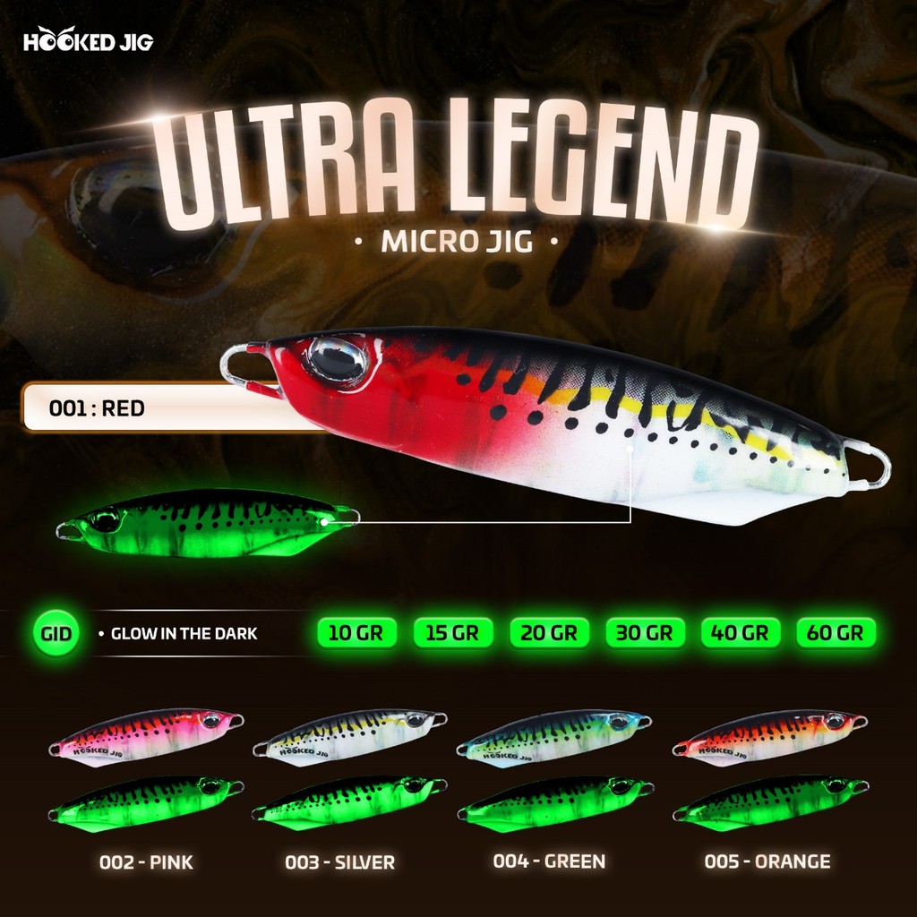 Jual Metal Jig Full GID | Micro Jig Ultra Legend untuk Micro Jigging Light Jigging 10Gr - 15Gr ...