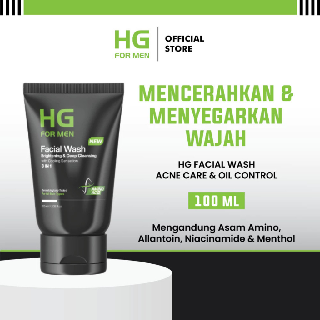 Jual HG For Men Facial Wash Acne Care & Oil Control With Cooling ...