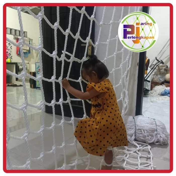 Jual jaring outbound/jaring safety net bahan nilon 10mm lubang ...