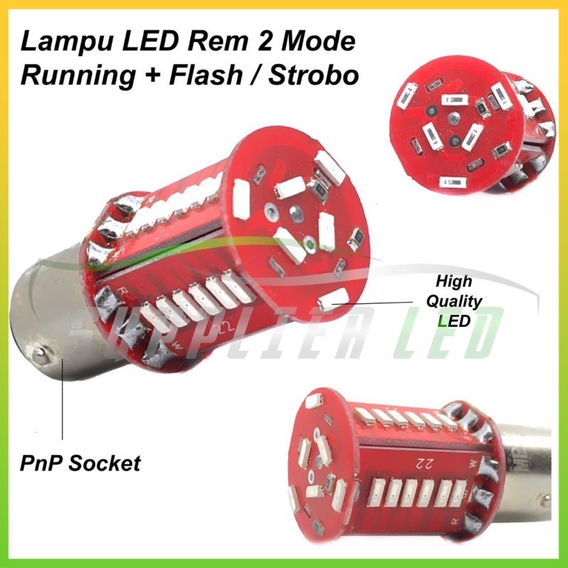 Jual Lampu LED Rem Running Stoplamp Socket Bayonet 30 Mata | Shopee Indonesia