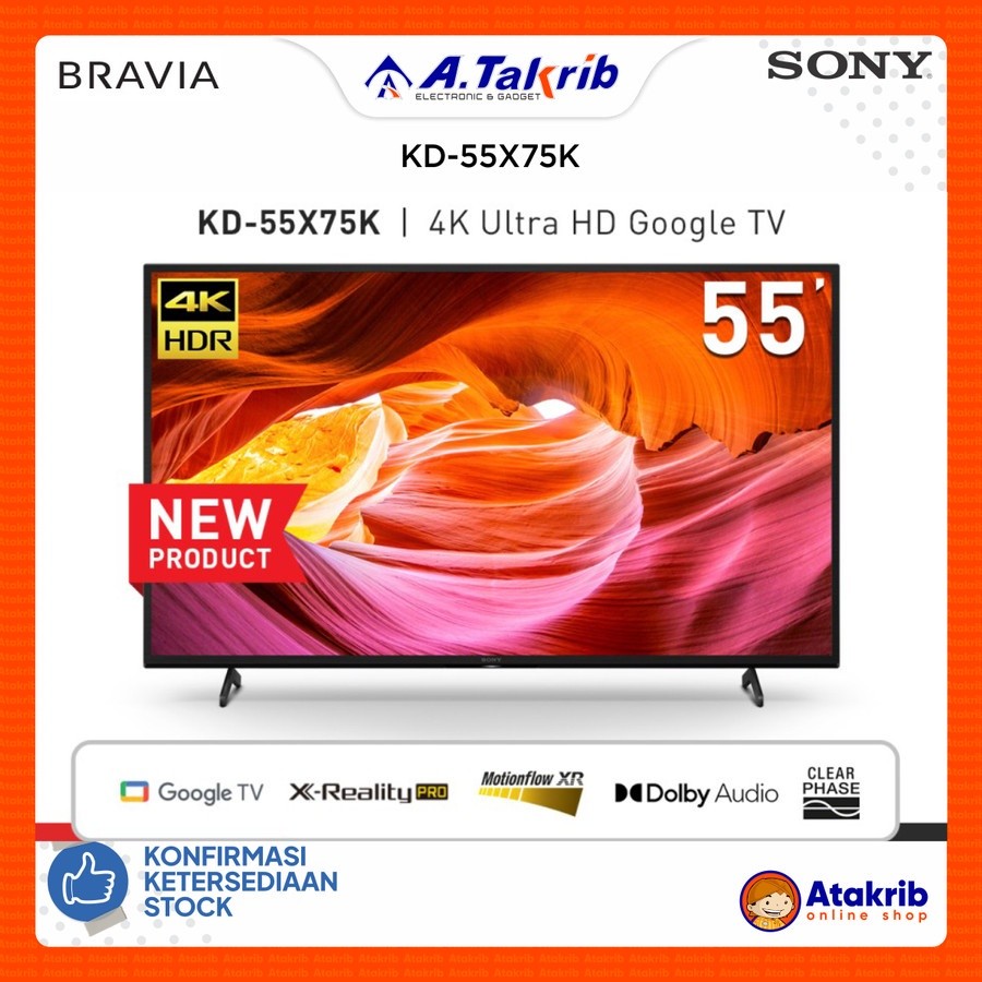 Jual SONY LED 55 KD-55X75K / X75K - 4K Ultra HD Google TV | Shopee Indonesia