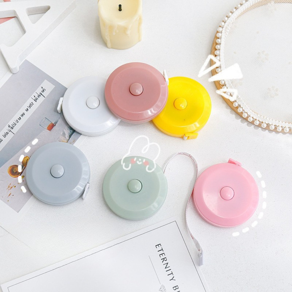 Jual DECORRY (M01) Meteran Mini Bulat / Meteran Kain Warna Pastel ...