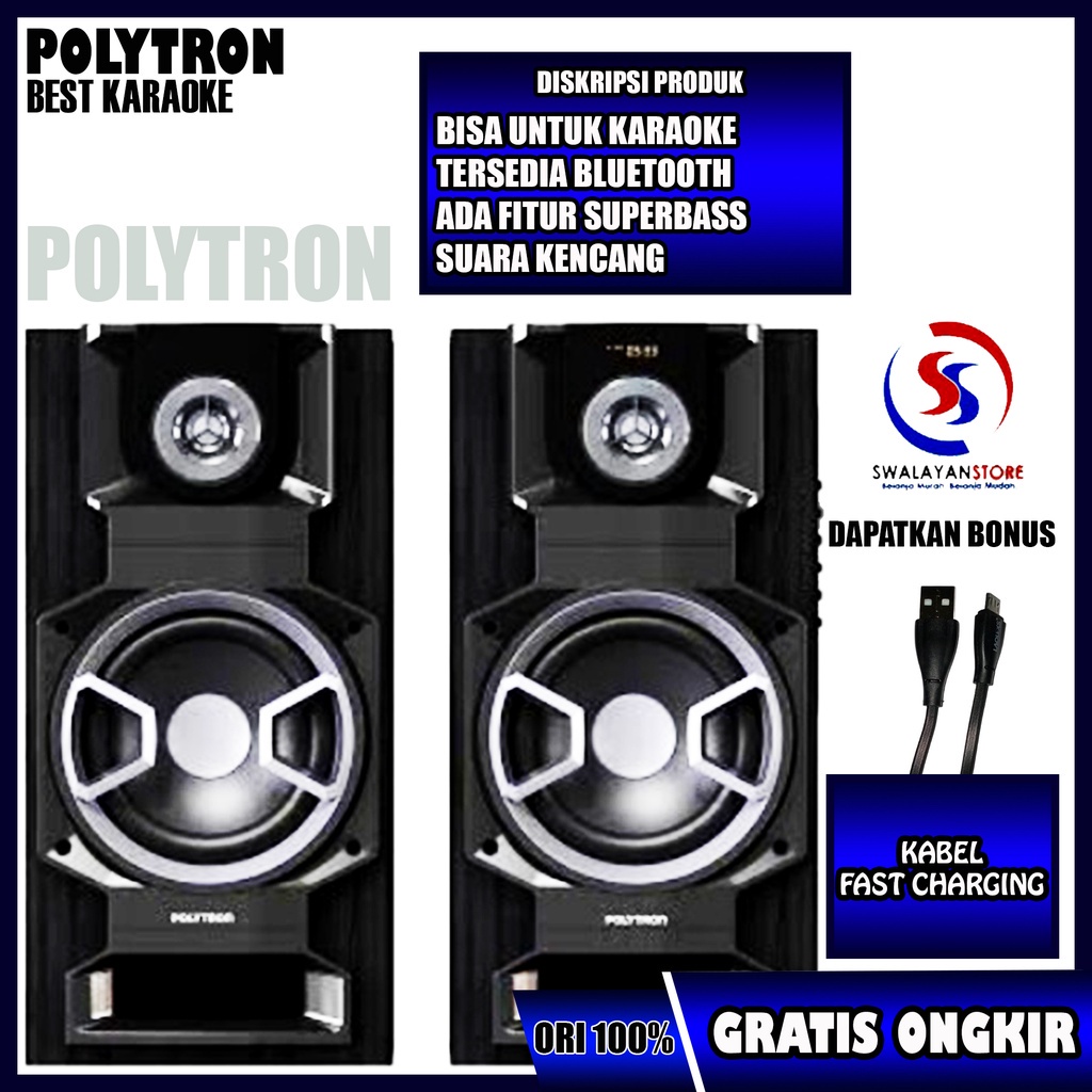 Jual Khusus Jatim Speaker aktif Polytron PAS 8E10 Bluetooth, USB, MIC ...