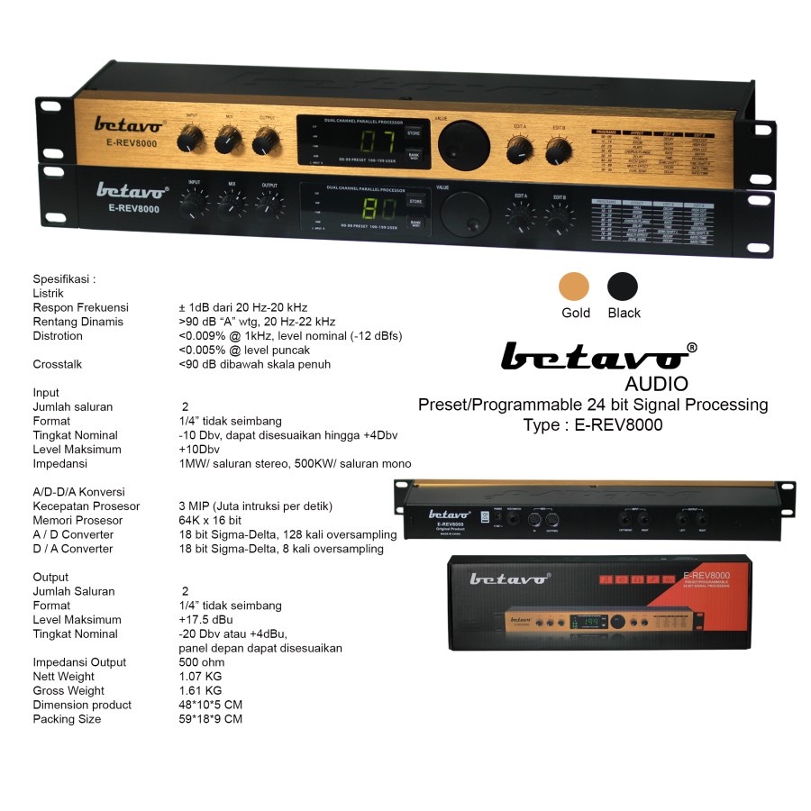 Jual Preset/Programmable 24 bit Signal Processing Betavo E-REV8000 ...