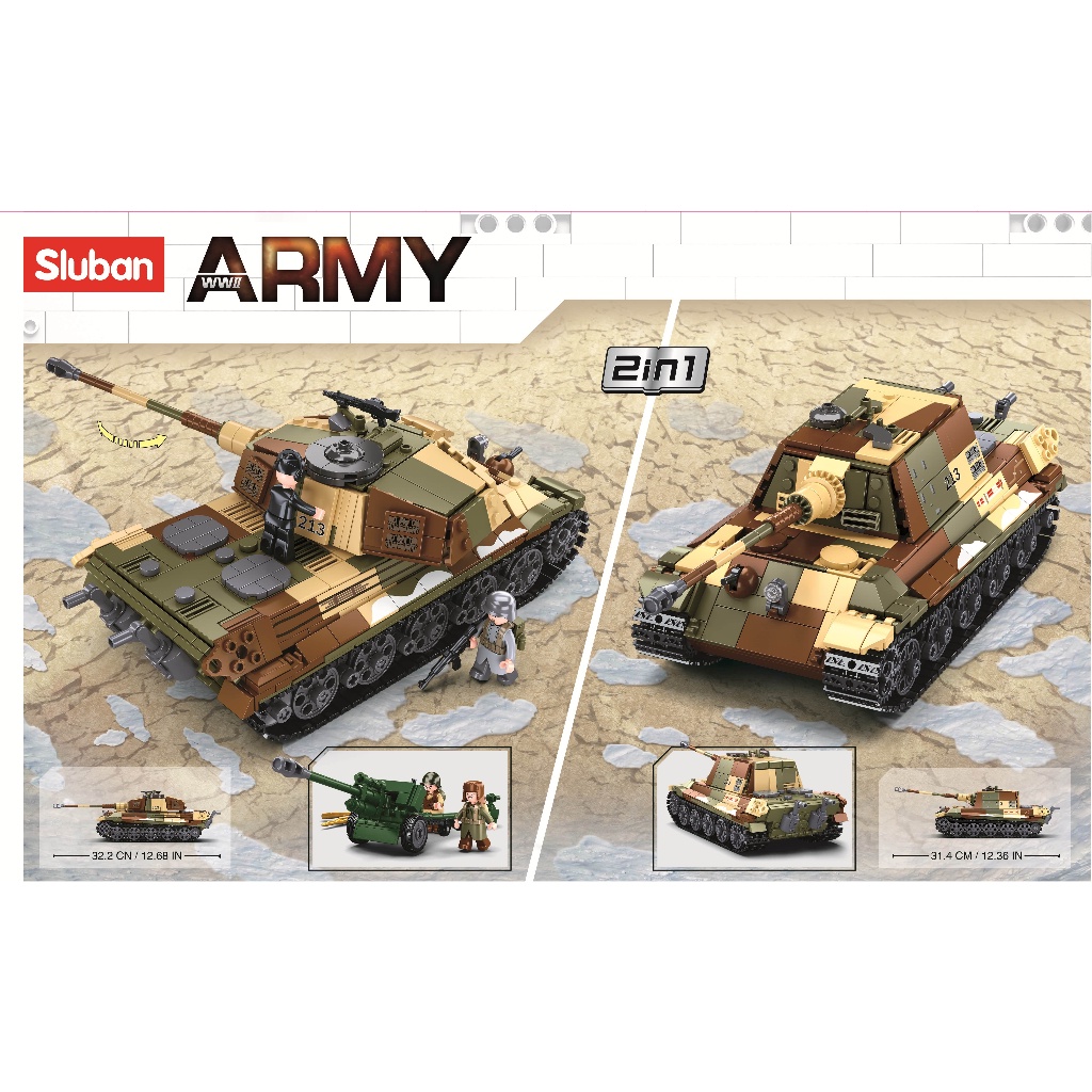 Jual Mainan Balok Susun Sluban Army Battle of Budapest The King Tiger ...